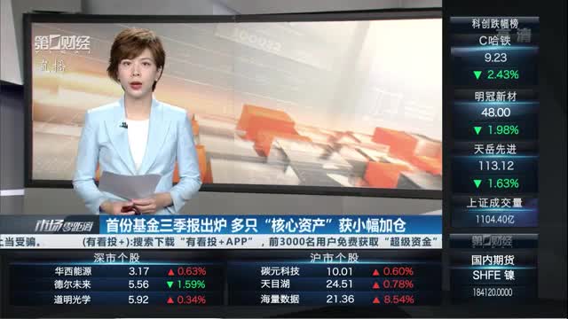 就市论市丨首份基金三季报出炉 多只“核心资产”获小幅加仓