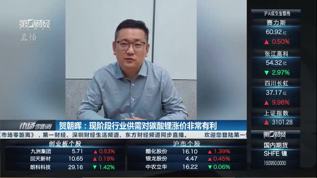 就市论市丨国联证券电新首席分析师:今年四季度碳酸锂涨价趋势或将持续